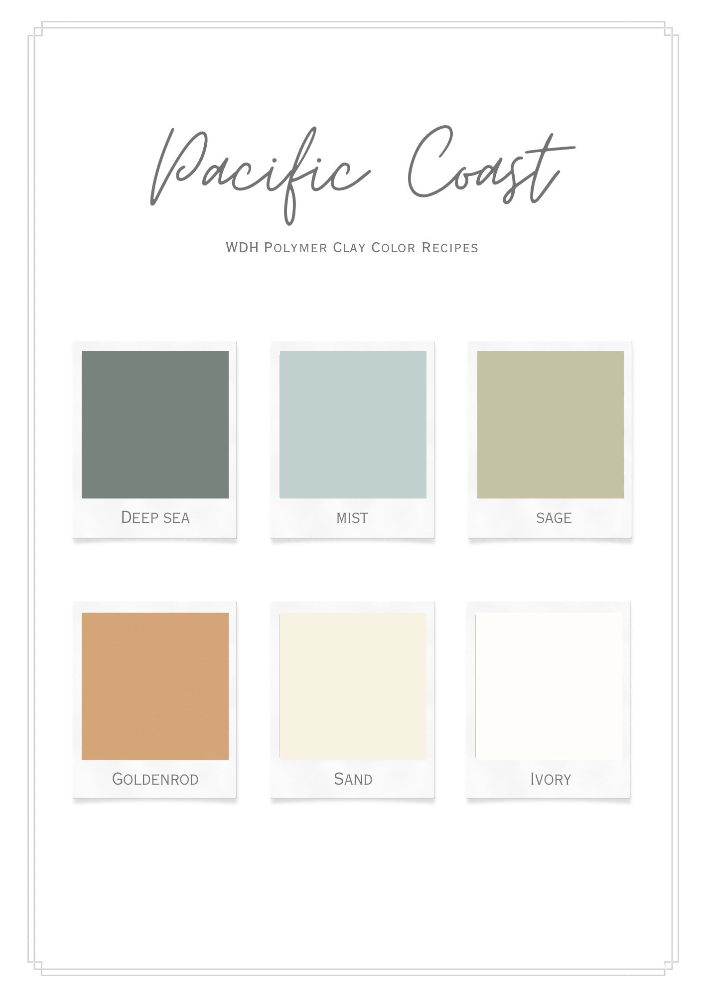 Pacific Coast Color Palette – Wild Darlings Handmade